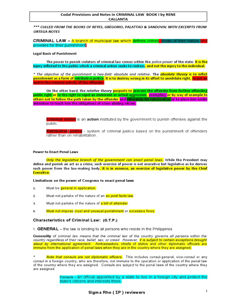 Criminal Law Notes | PDF | Crime & Violence | Crime Thriller