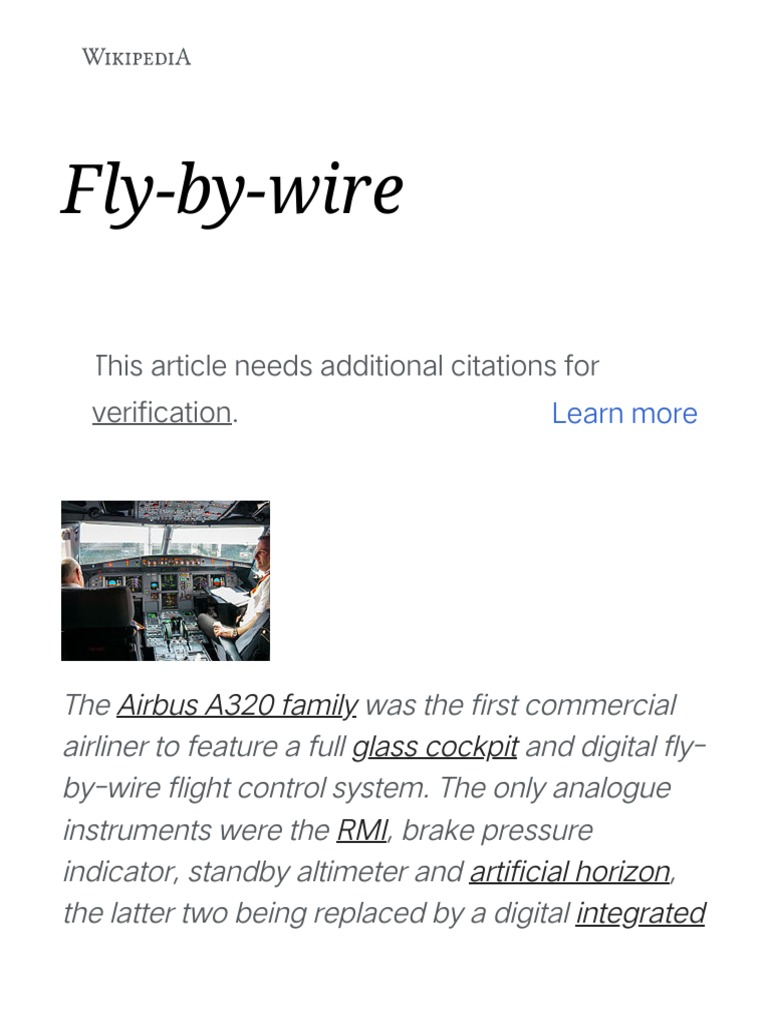 Fly-By-Wire - Wikipedia PDF | PDF | Aircraft Flight Control System ...