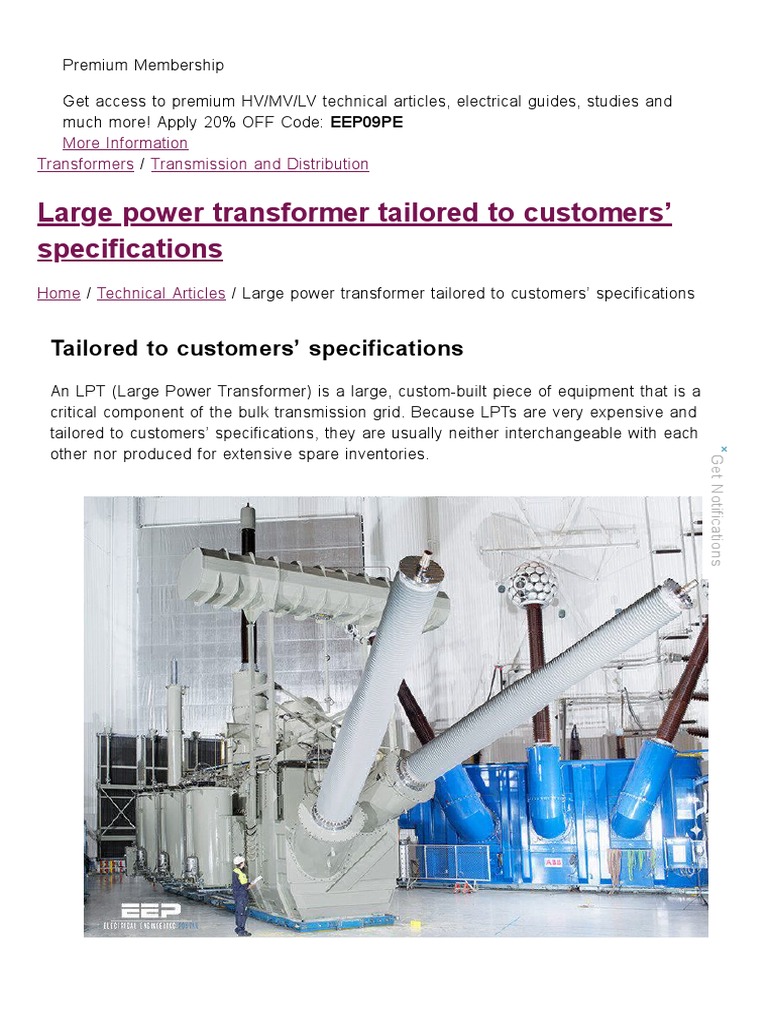 Large Power Transformer Overview | PDF | Transformer | Electric Power ...