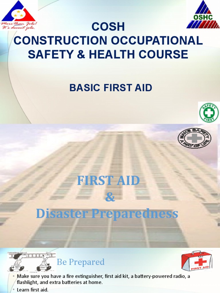 Cosh Construction Occupational Safety & Health Course: Basic First Aid ...