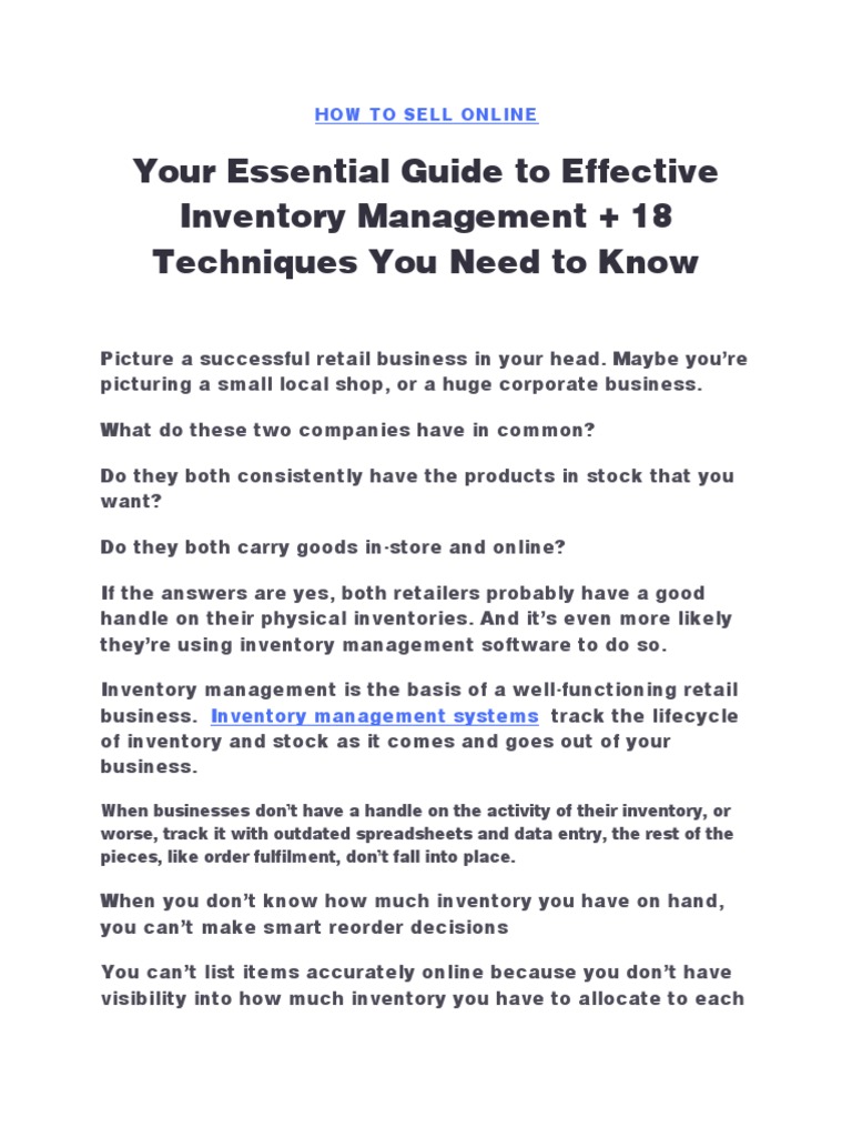 Your Essential Guide To Effective Inventory Management + 18 Techniques ...