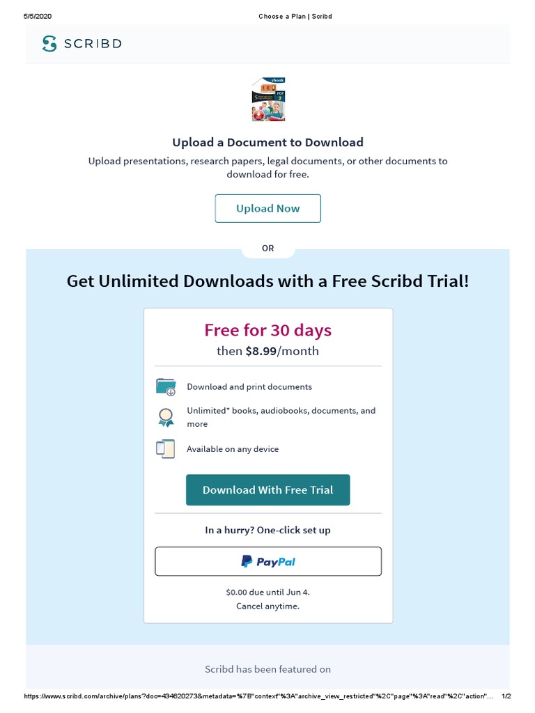 Get Unlimited Downloads With A Free Scribd Trial! | PDF