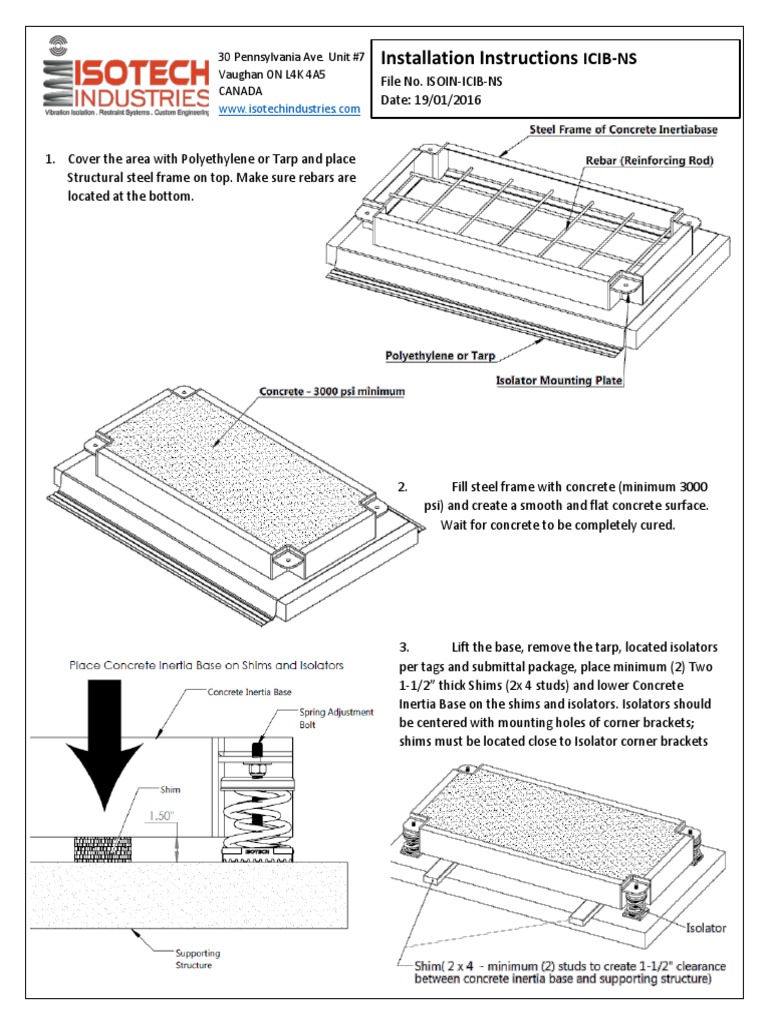 Concrete Inertia Base ICB Installation Instructions | PDF | Building ...