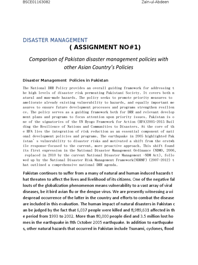 Disaster Assignment 100 | PDF | Emergency Management | Natural Disasters