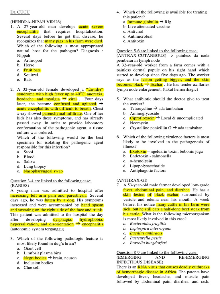 Infectious Disease Case Studies | PDF | Transmission (Medicine) | Influenza