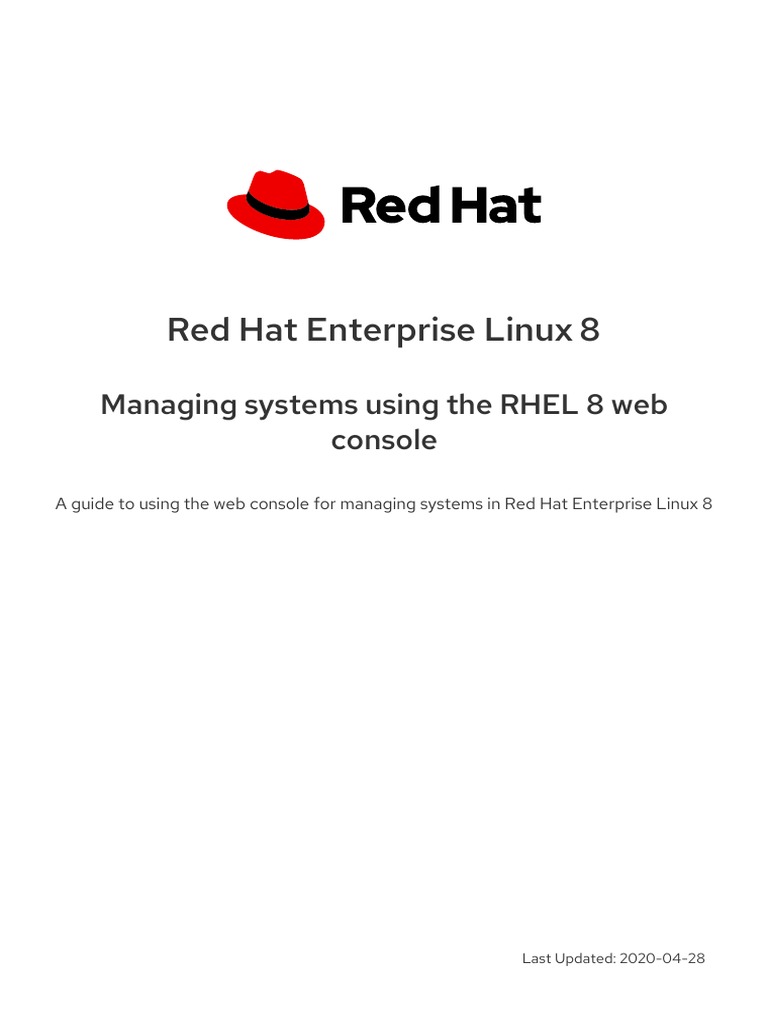 Red Hat Enterprise Linux-8-Managing Systems Using The RHEL 8 Web ...