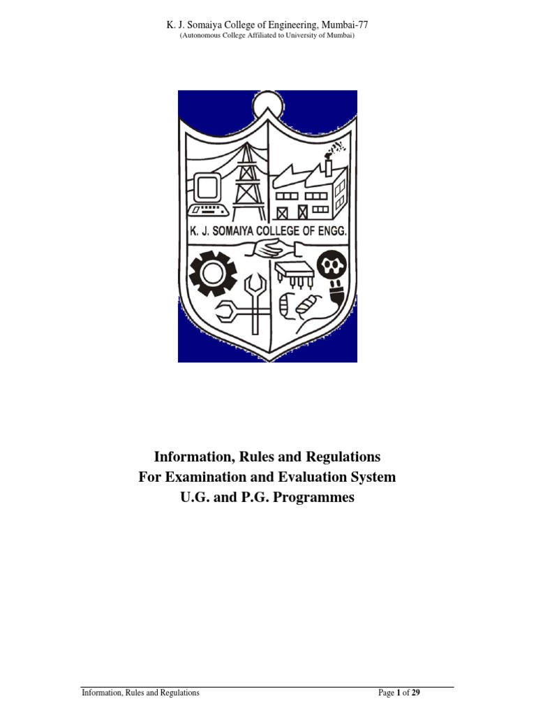 KJSCE - Rules and Regulations For Examination and Evaluation System ...