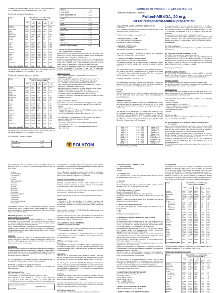 Poltechmbrida, 20 MG,: Polatom | PDF | Radioactive Contamination | Absorbed Dose