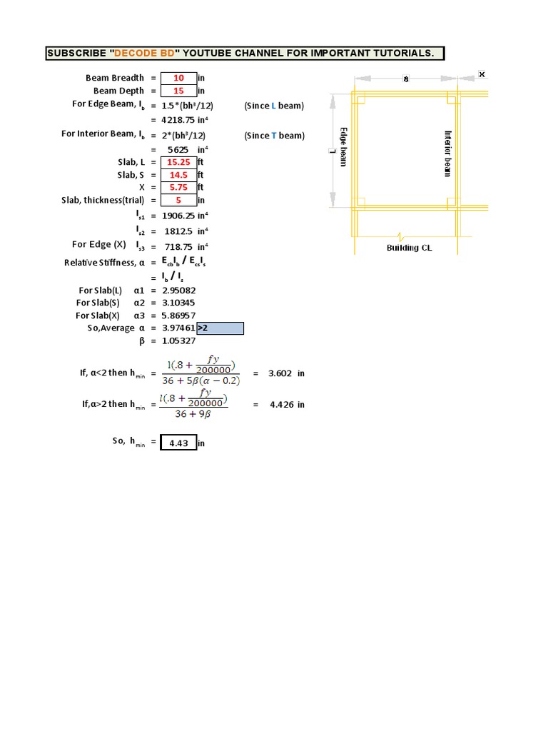 Slab Thickness Calculation Guide | PDF