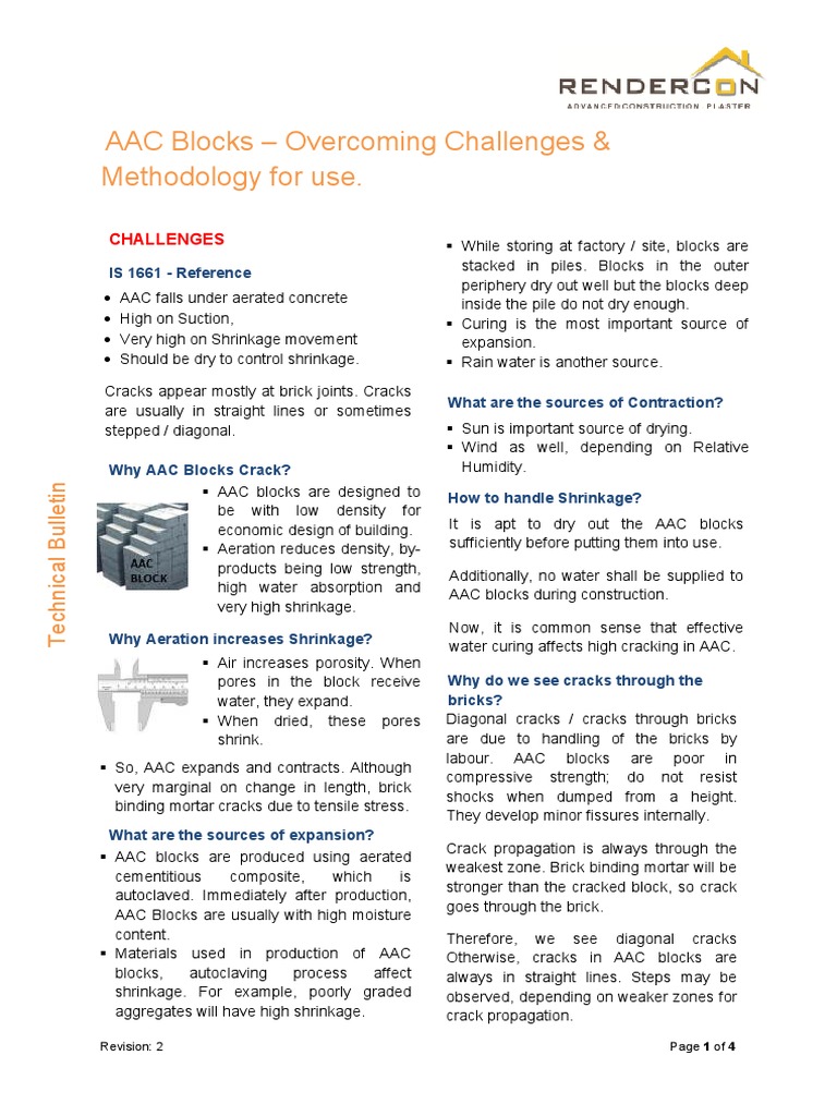 AAC Blocks - Overcoming Challenges & Methodology For Use | PDF | Brick ...