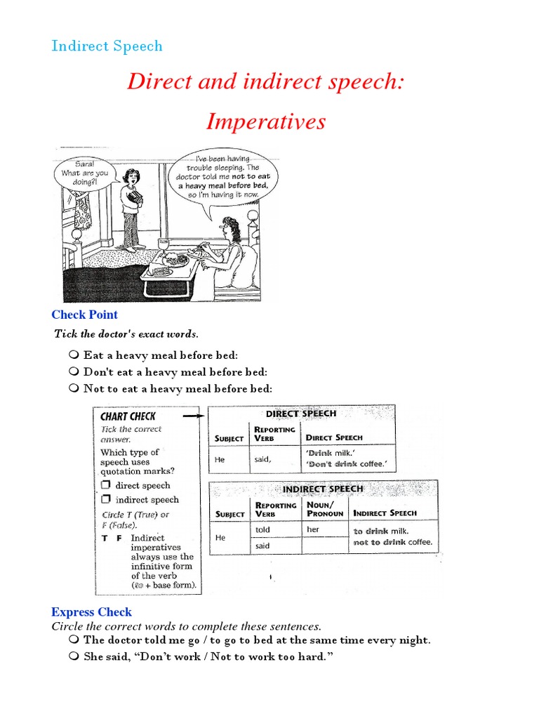 Direct and Indirect Speech: Imperatives | PDF | Semantic Units | Human ...