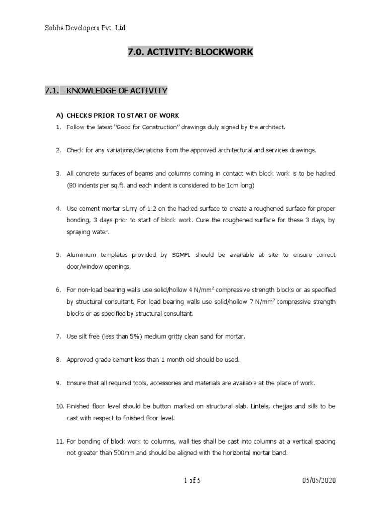 Blockwork | Download Free PDF | Masonry | Concrete