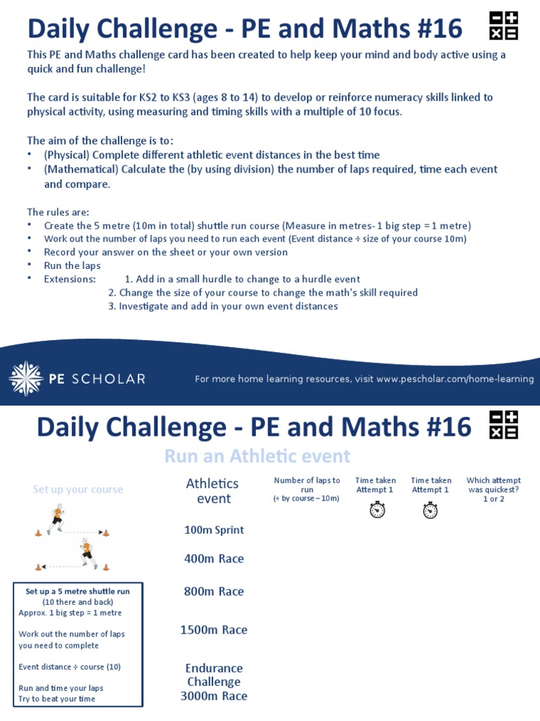 Pe Activity | PDF | Multiplication | Teaching Mathematics