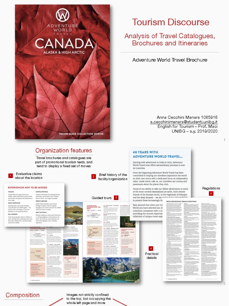 Tourism Discourse: Analysis of Travel Catalogues, Brochures and ...