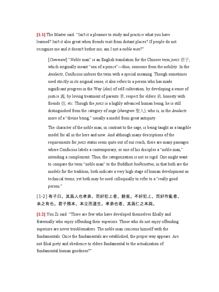 Analects, Confucius Imbues The Term With A Special Meaning. Though ...