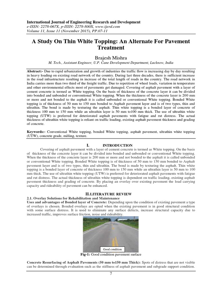 Thin White Topping for Pavement Repair | PDF | Road Surface | Concrete