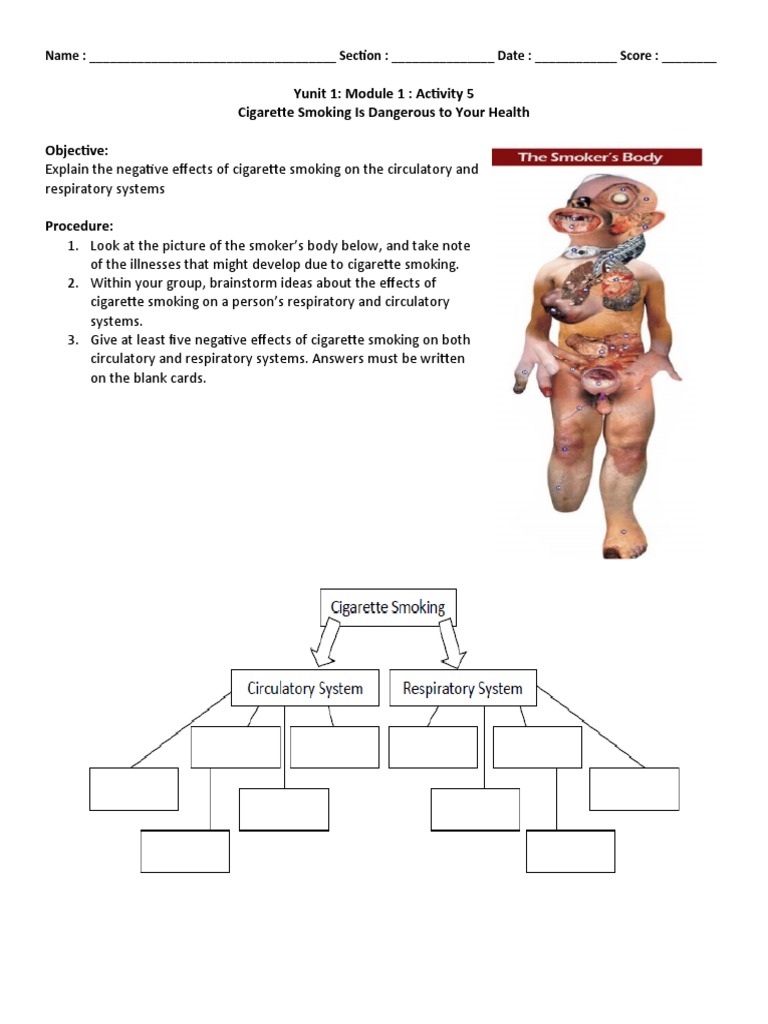Yunit 1 Module 1 Activity 5 Smoking Is Dangerous To Your Health | PDF ...
