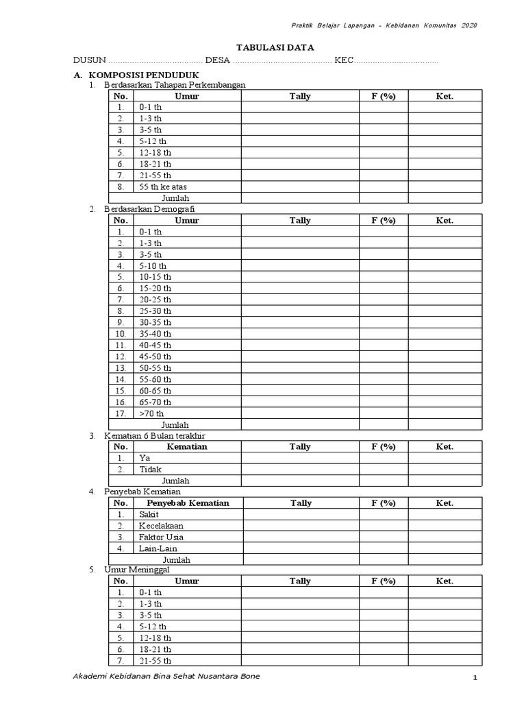 Tabulasi Data | PDF