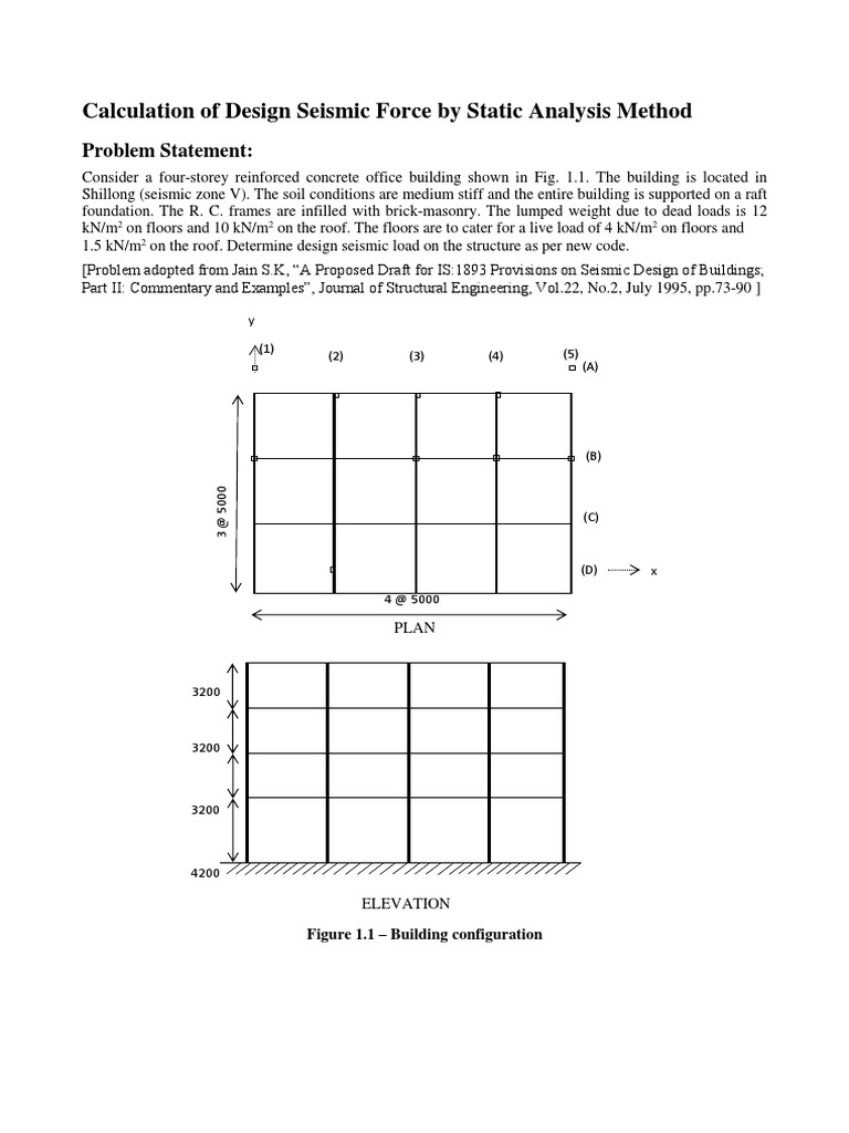 Example - Seismic Force by Static Analysis Method | PDF | Civil ...