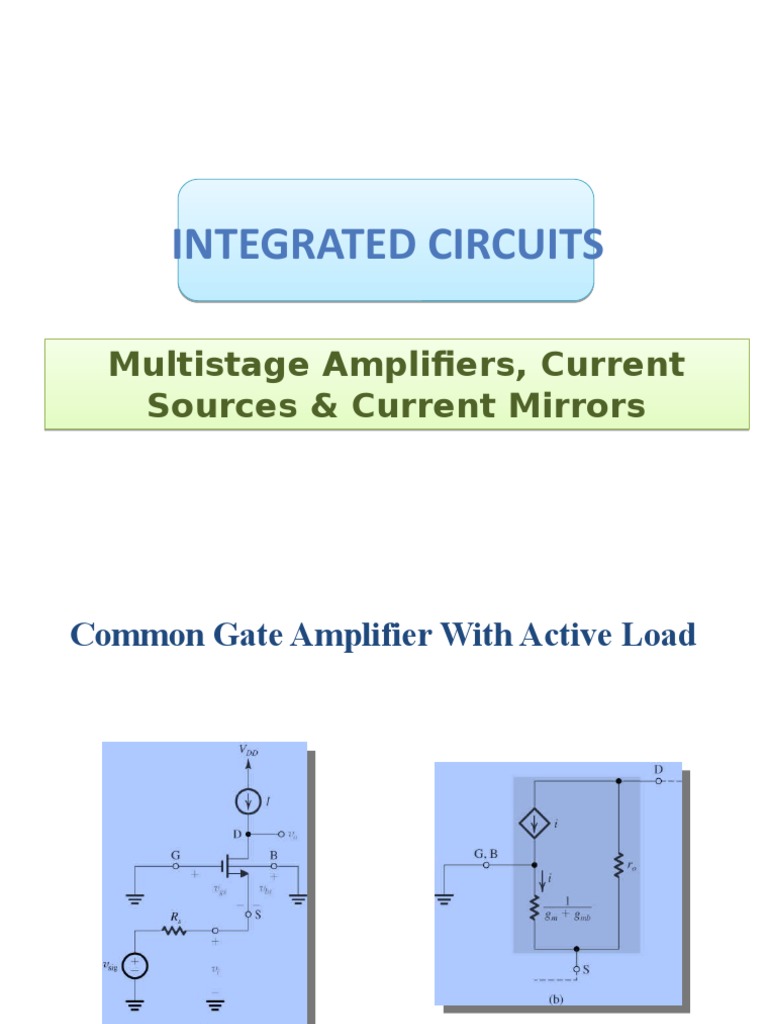 Integrated Circuits: Multistage Amplifiers, Current Sources & Current Mirrors | PDF | Amplifier ...