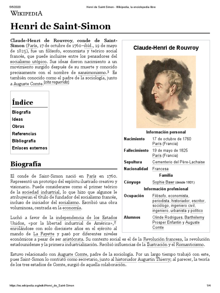 Henri de Saint-Simon en Vaticano | PDF | Science | Ciencia filosófica