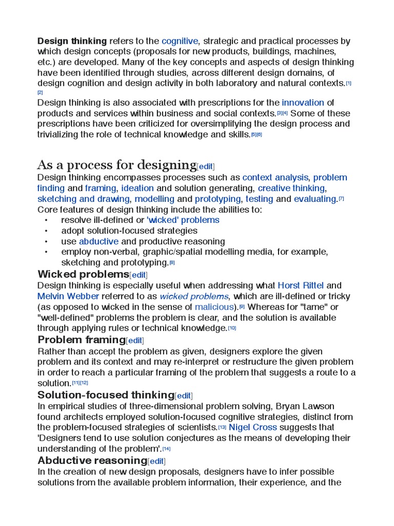 As A Process For Designing: Wicked Problems | PDF | Design Thinking ...