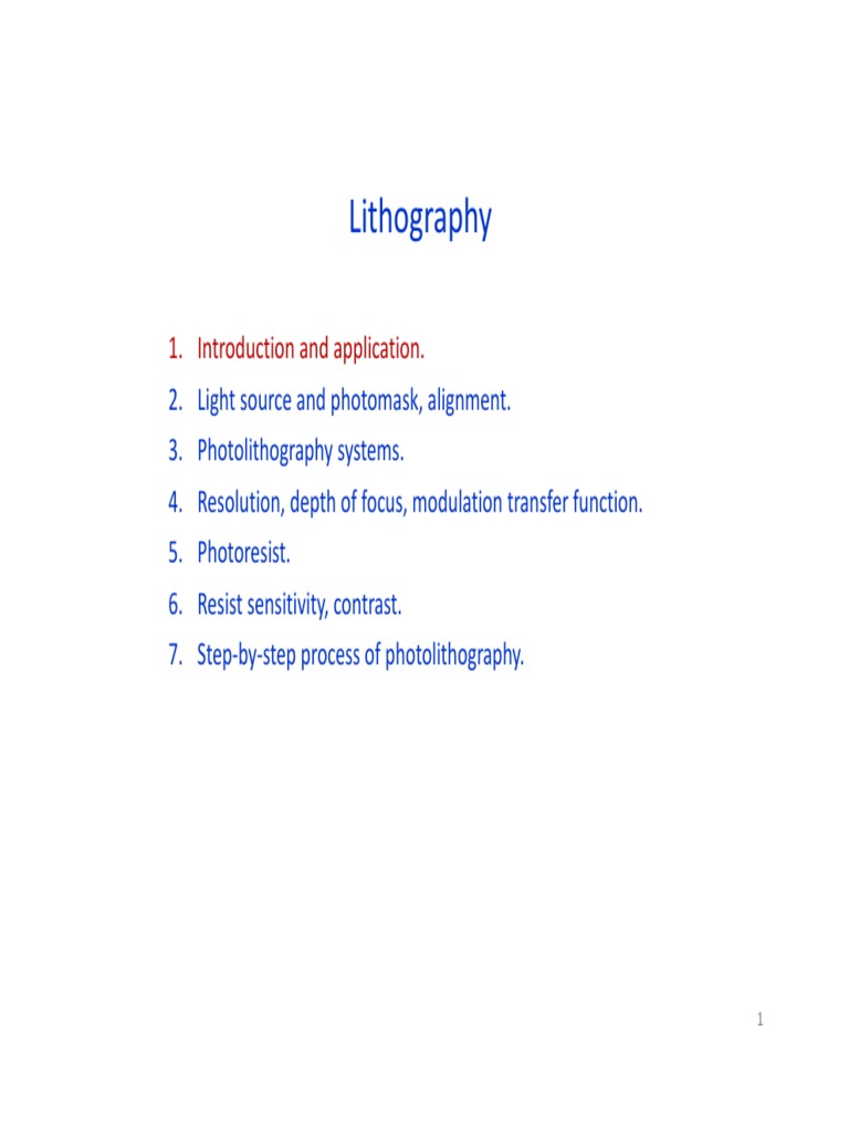 7 Lithography | PDF | Photolithography | Angular Resolution