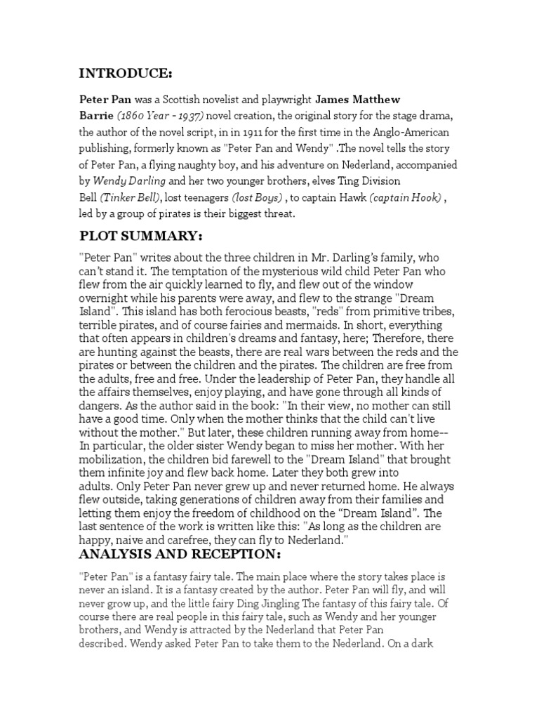 Peter Pan | PDF | Peter Pan | Wendy Darling