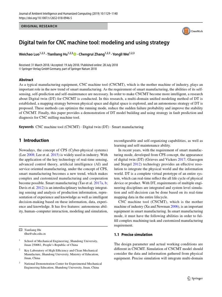 Digital Twin For CNC Machine Tool - Modeling and Using Strategy ...