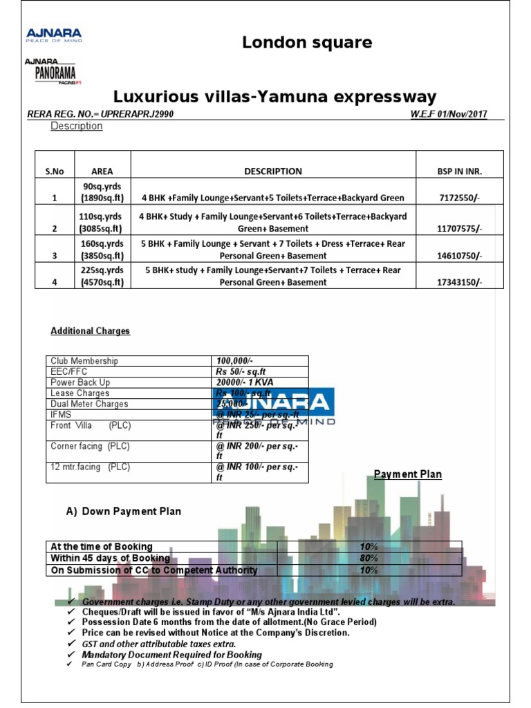 A - Price List - London Square Villas - 10 - 11 - 2017 - V9 | PDF ...
