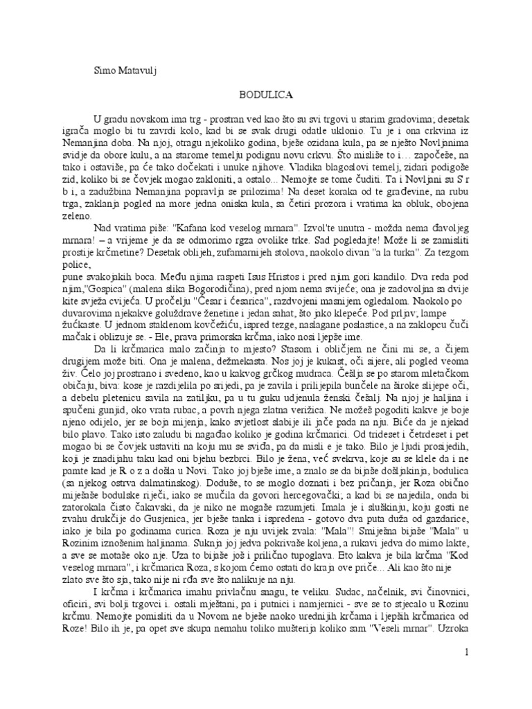 Simo Matavulj Bodulica | PDF