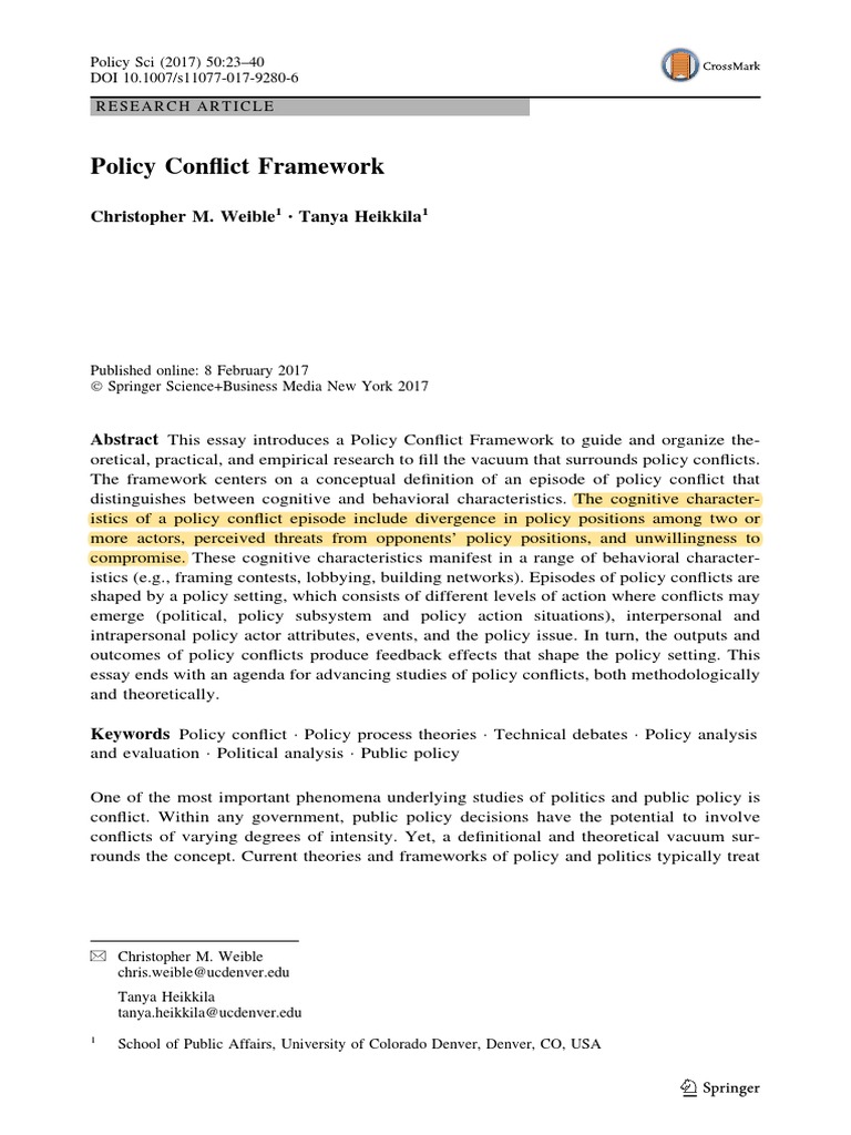 Policy Conflict Framework Overview | PDF | System | Concept