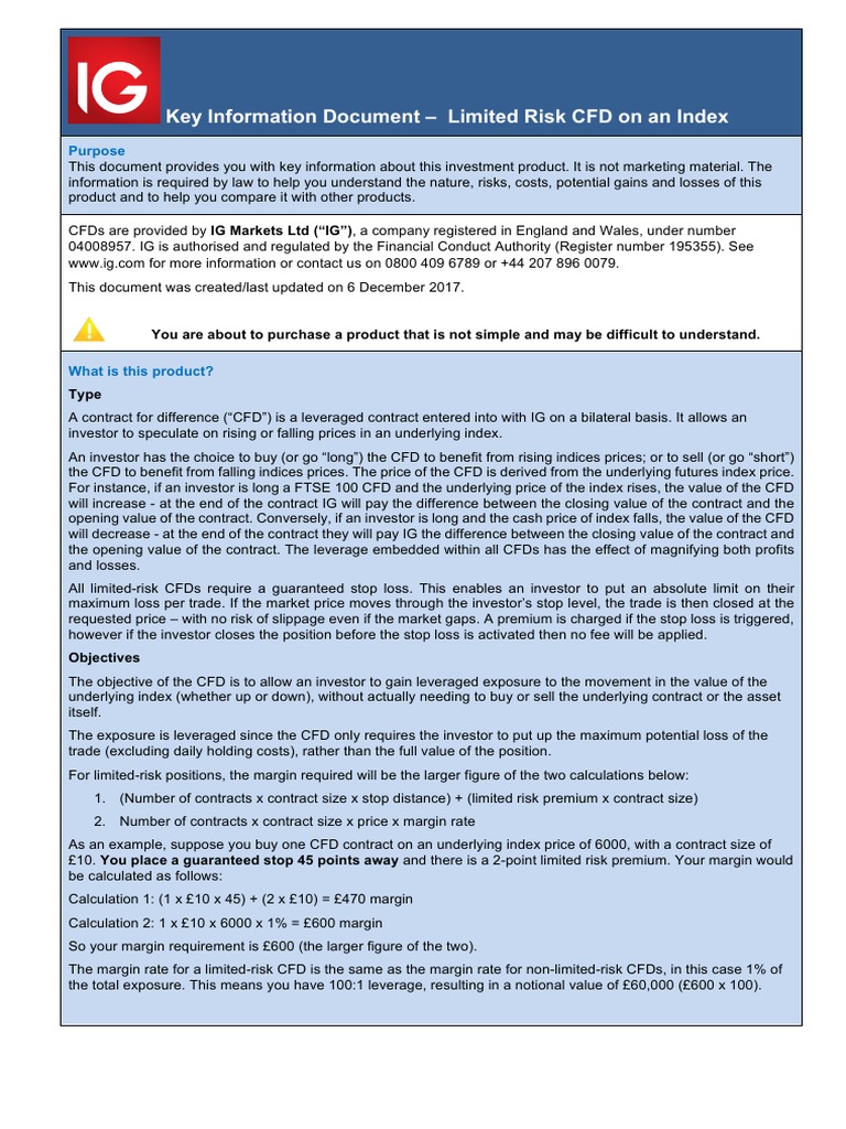 Key Information Document | Download Free PDF | Contract For Difference ...