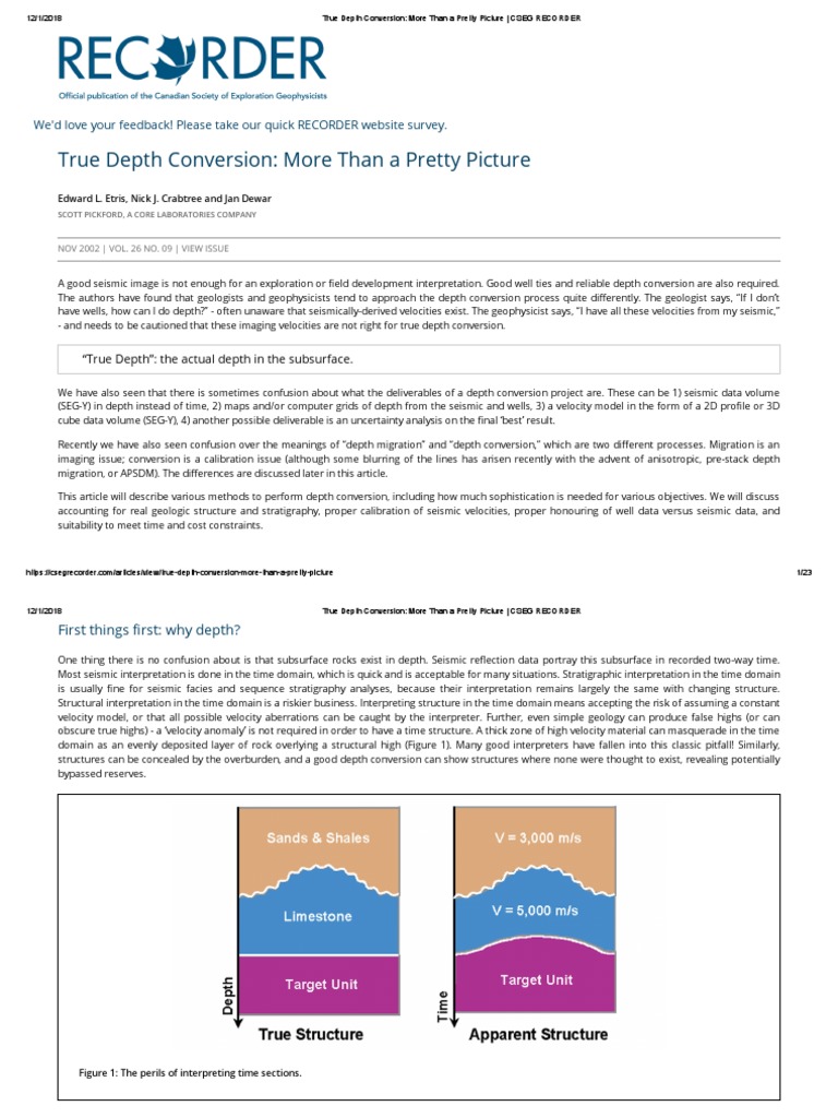 True Depth Conversion: More Than A Pretty Picture | PDF | Reflection ...