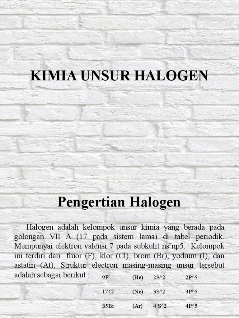 Kimia Unsur Halogen | PDF