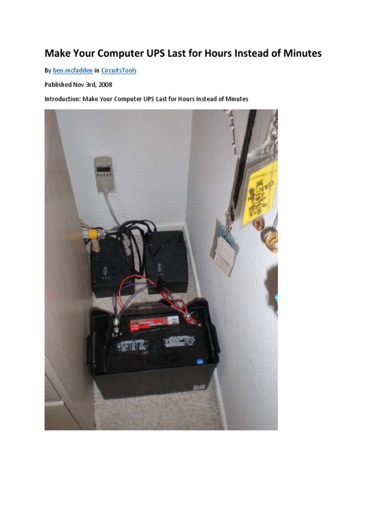Make Your Computer UPS Last For Hours Instead of Minutes PDF | PDF ...