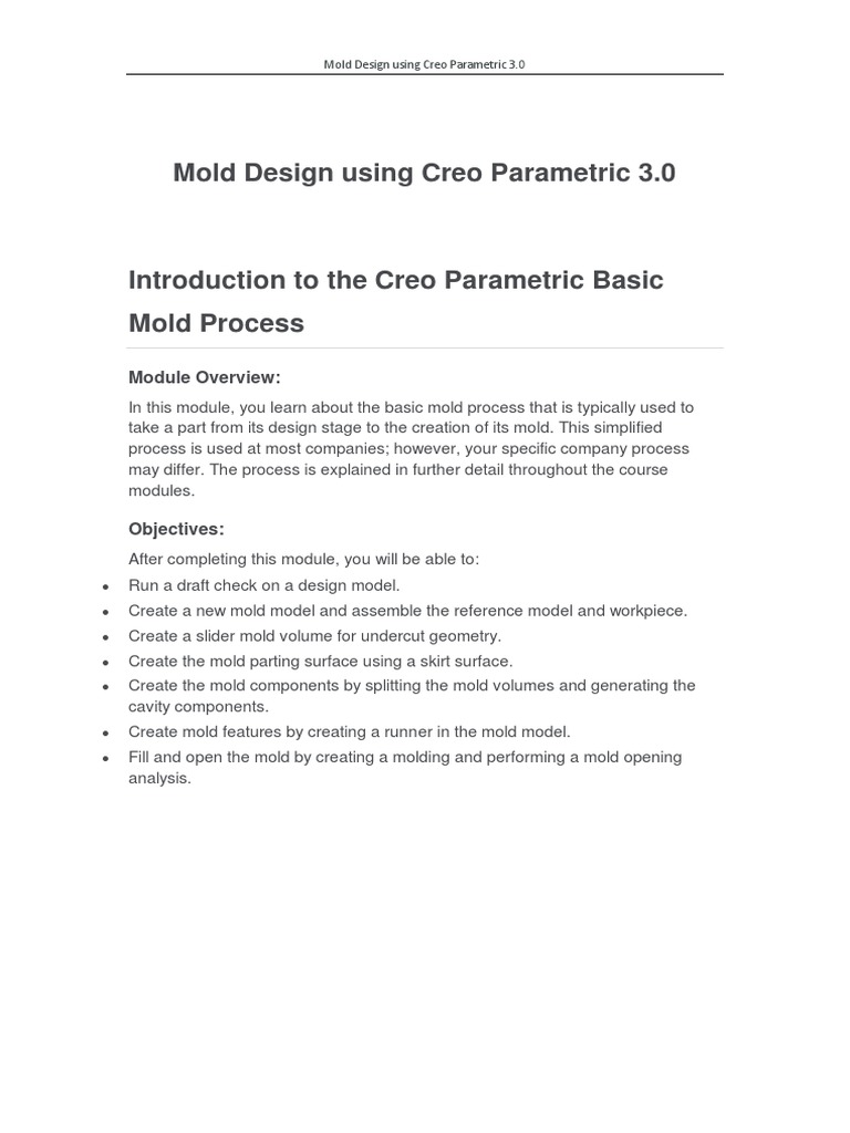 Creo Parametric Mold Design Guide | PDF | Dialog Box | Casting ...