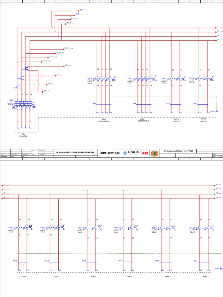 T1.T S1.T R1.T: Schema Developpe Basse Tension | PDF