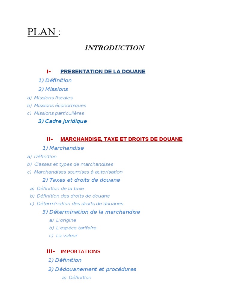 Définition et Missions de la Douane | PDF | Tarif | Organisation ...