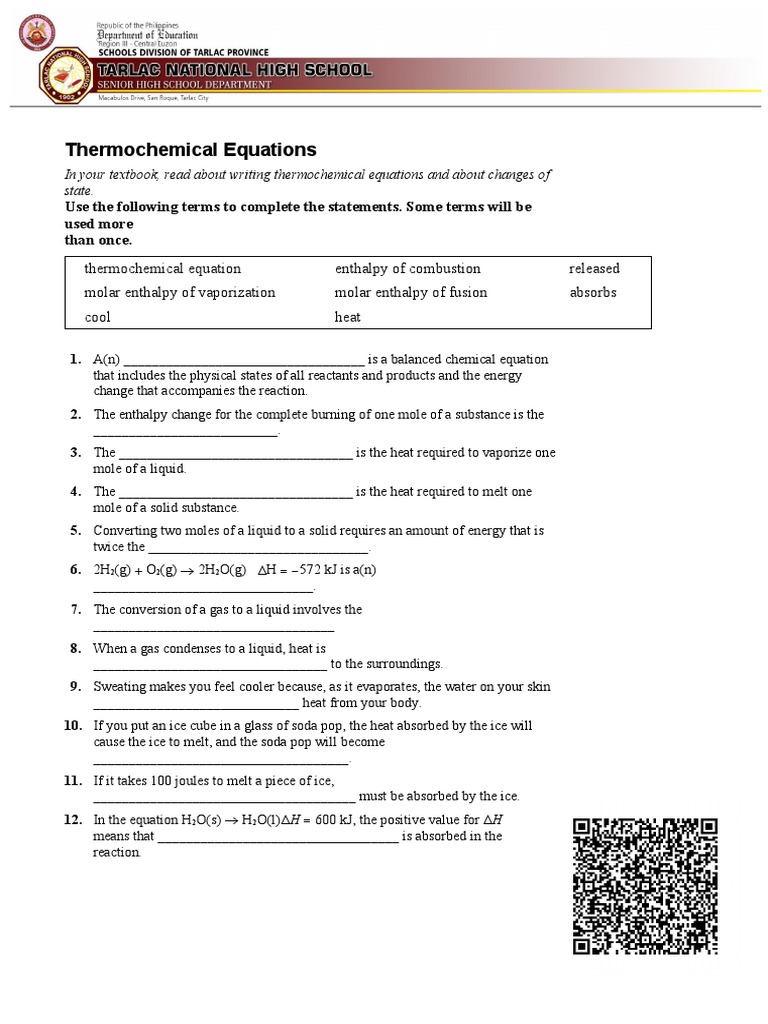 Thermochemical Equations Overview | PDF