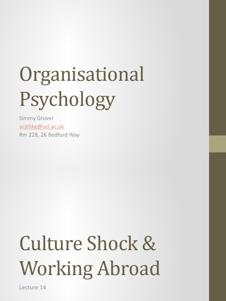 Organisational Psychology: Simmy Grover RM 228, 26 Bedford Way | PDF ...