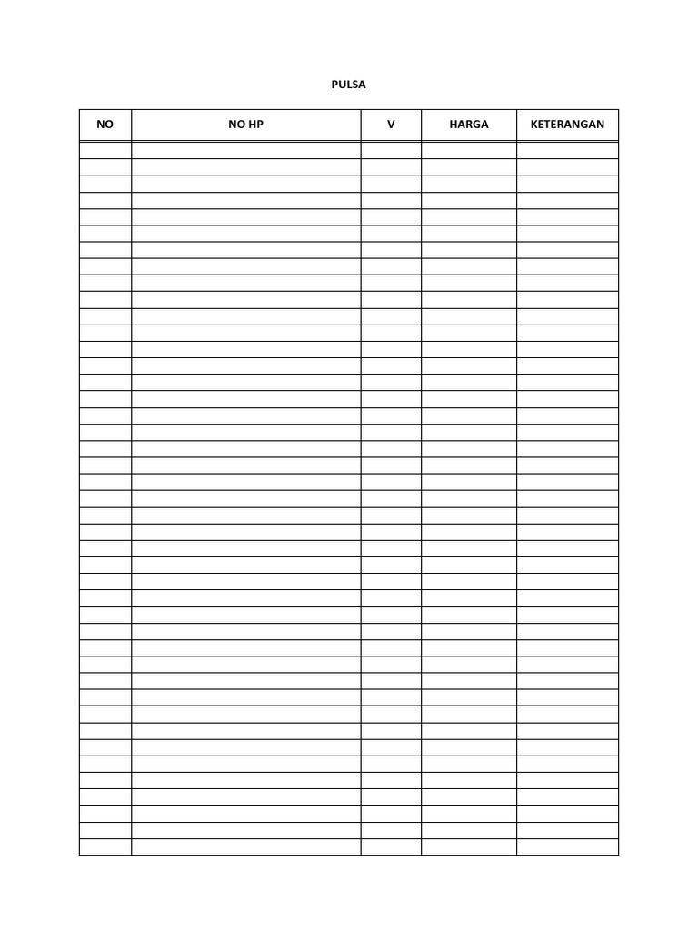 Form Penjualan Pulsa | PDF