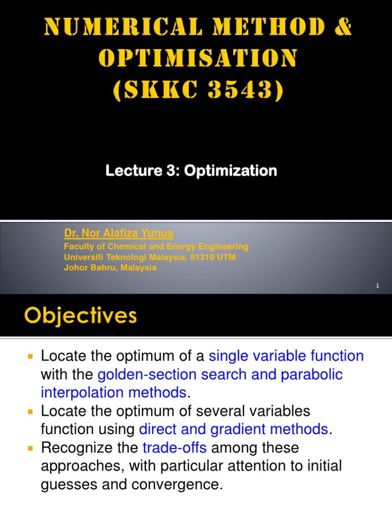 Lecture 3 - Optimization PDF | PDF | Mathematical Optimization | Maxima ...