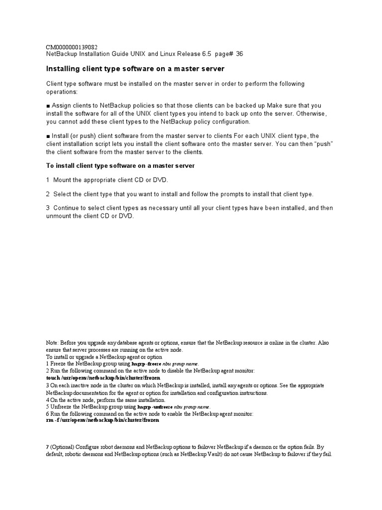 To Install Client Type Software On A Master Server | PDF | Information ...