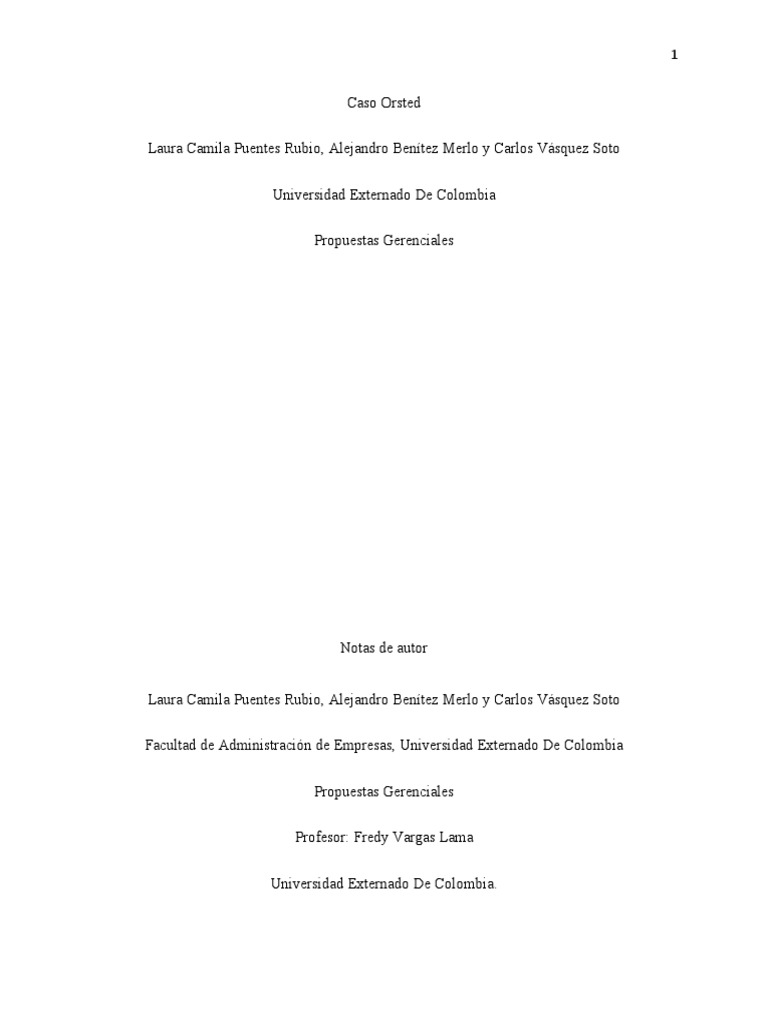 Caso Orsted Final | PDF | Energía renovable | Innovación