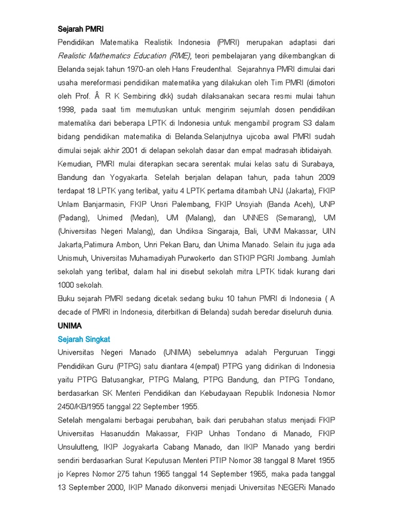 Sejarah PMRI di Indonesia | PDF | Perjalanan