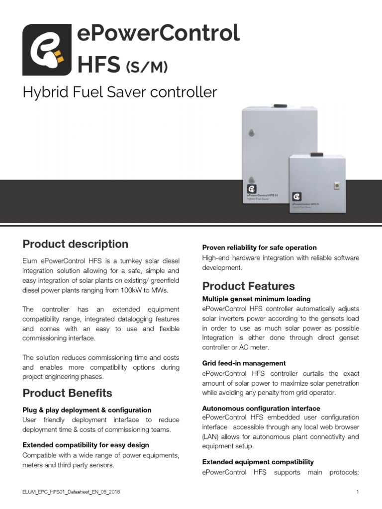 Elum ePowerControl HFS Datasheet 102019 | PDF | Application Programming ...