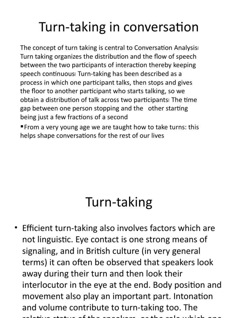 Turn-Taking in Conversation | Download Free PDF | Human Communication | Semiotics