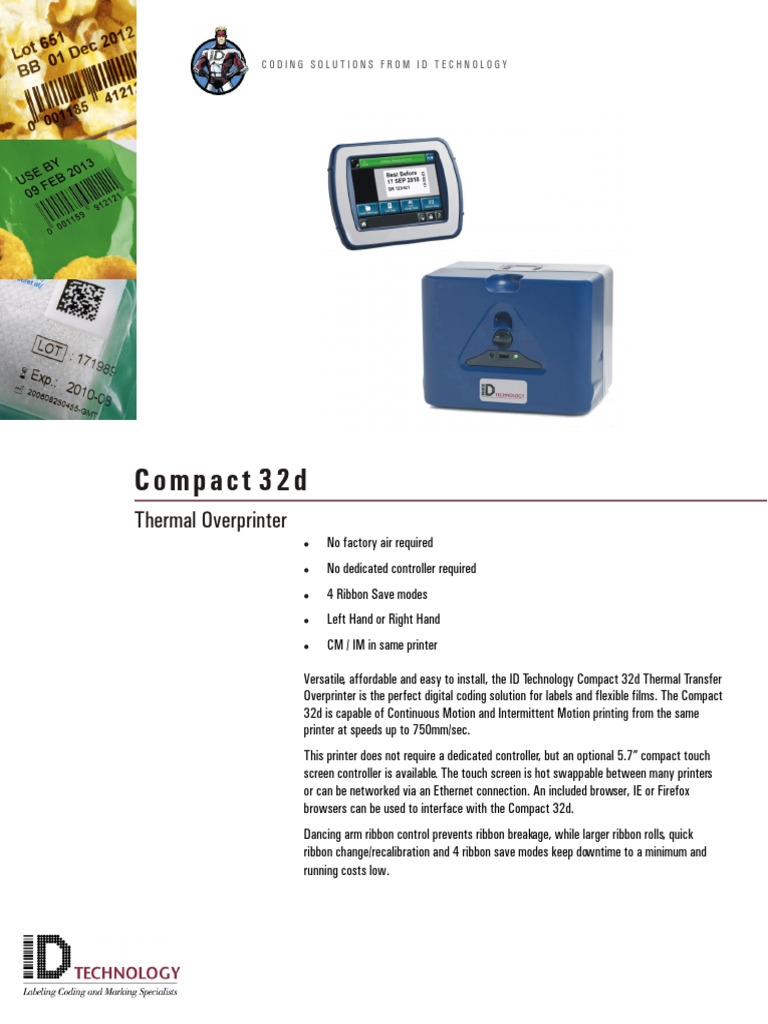 Compact 32 D Brochure | PDF | Printer (Computing) | Touchscreen