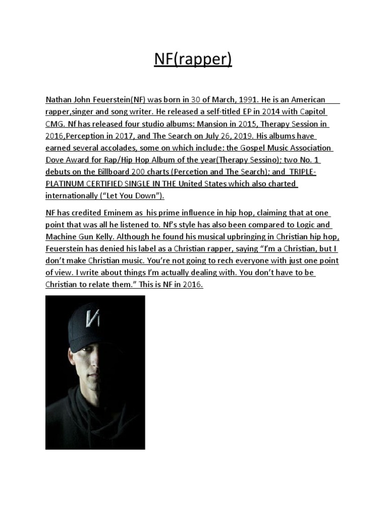 NF: Biography and Music Overview | PDF